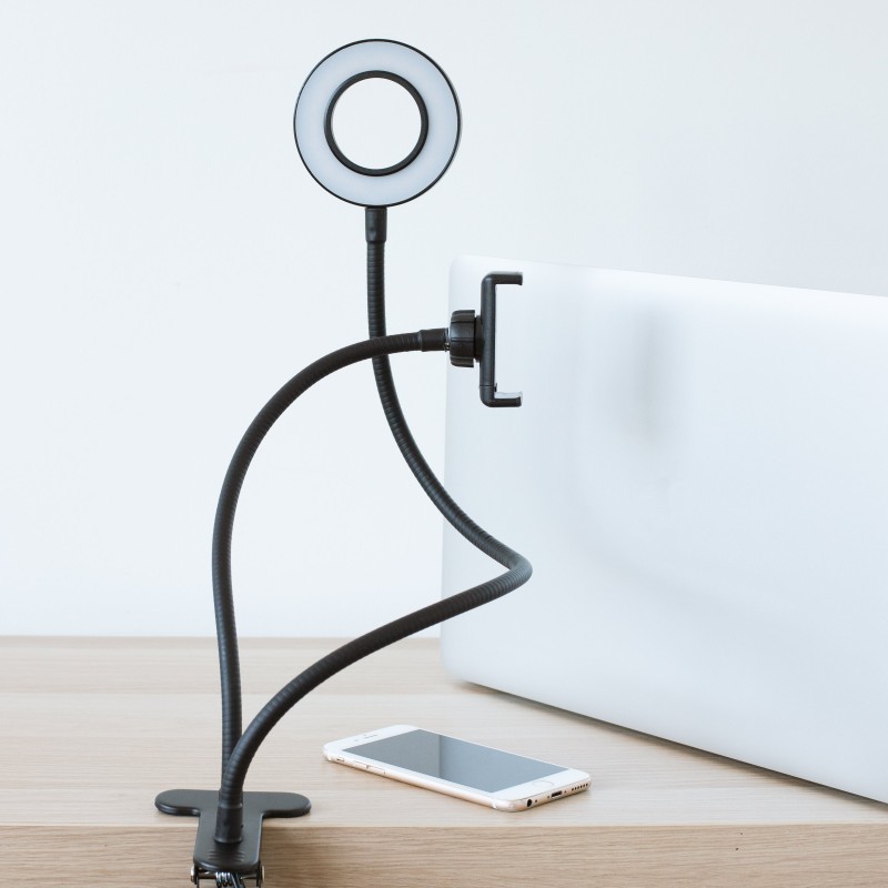 Phone holder with LED ring light | DadShop