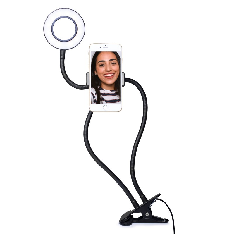 Phone holder with LED ring light | DadShop
