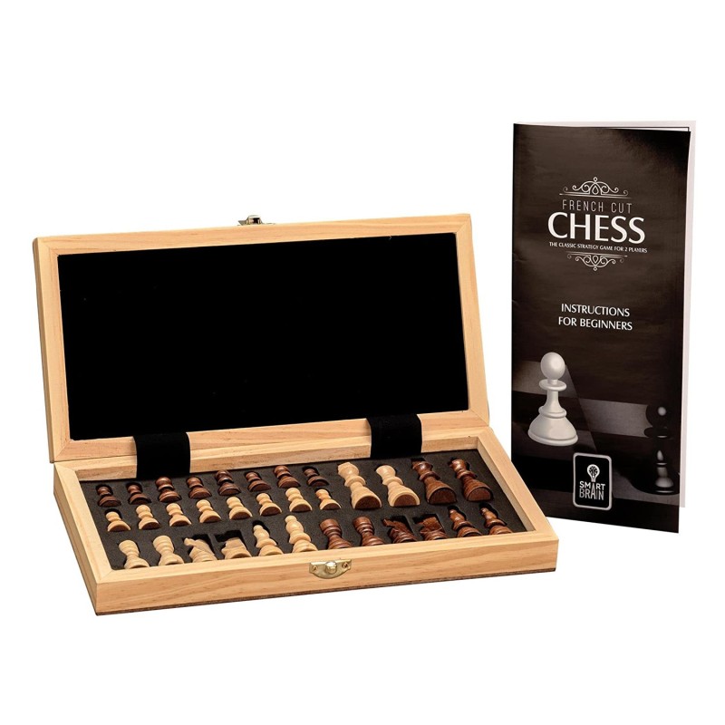 Foldable Wooden French Cut Chess Set - 30cm | DadShop
