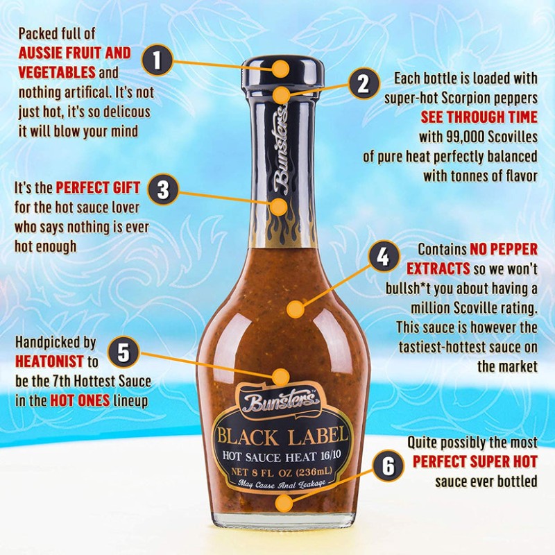 Bunsters Black Label Hot Sauce - As Seen On Hot Ones | DadShop