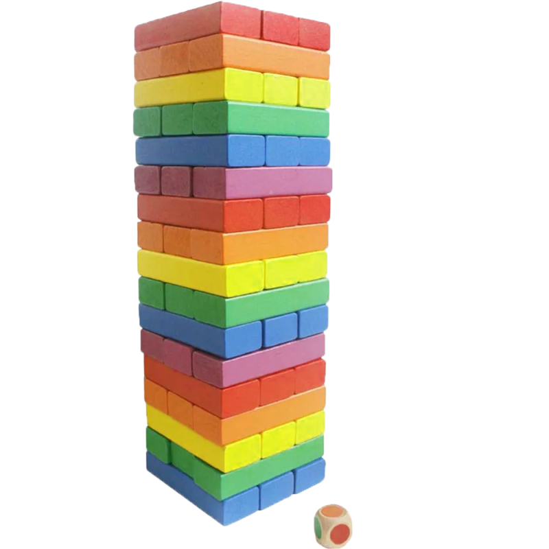 Rainbow Tumble Tower Jenga Game by Harlequin Games | DadShop