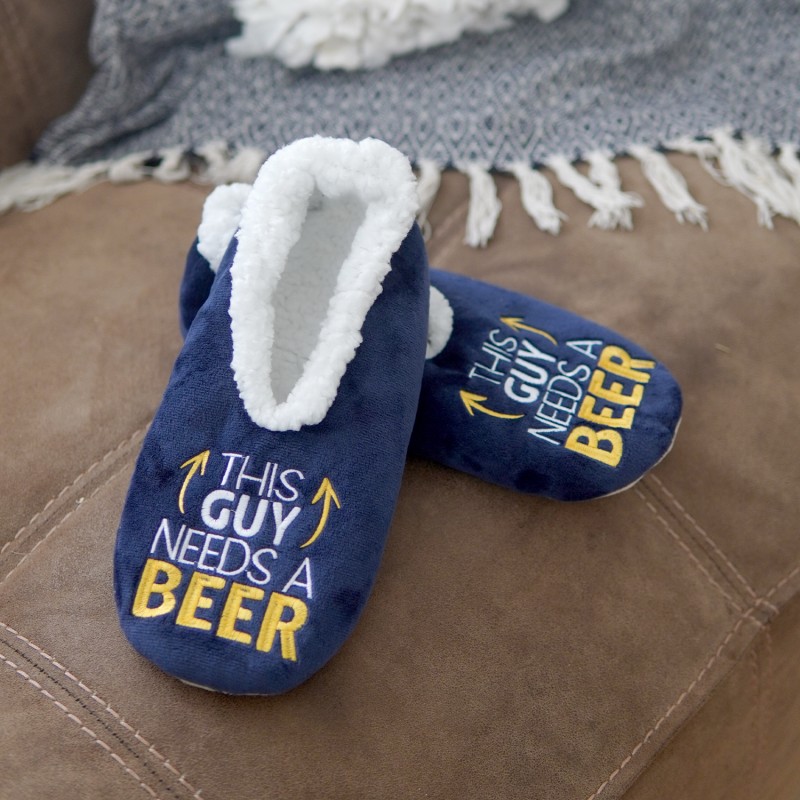 SnuggUps® This Guy Needs A Beer Men's Slippers | DadShop