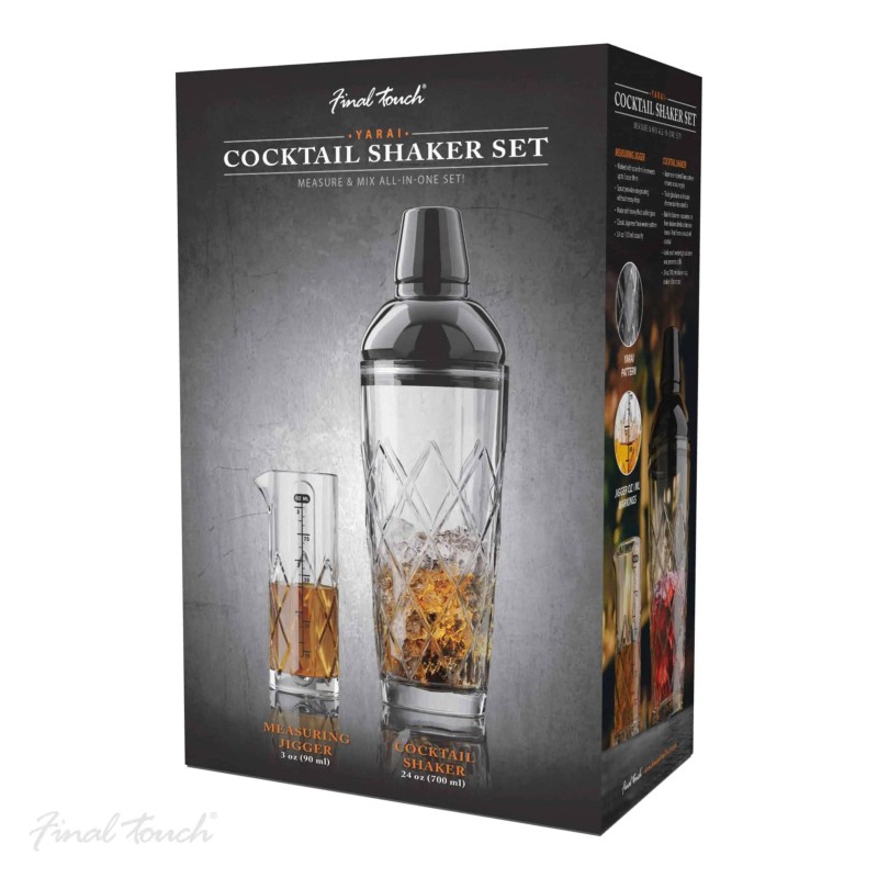 Yarai Glass Cocktail Shaker & Jigger Set by Final Touch | DadShop