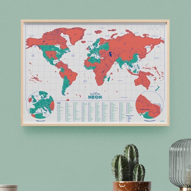 Track Your Travel - Luckies Coral Scratch Map | DadShop